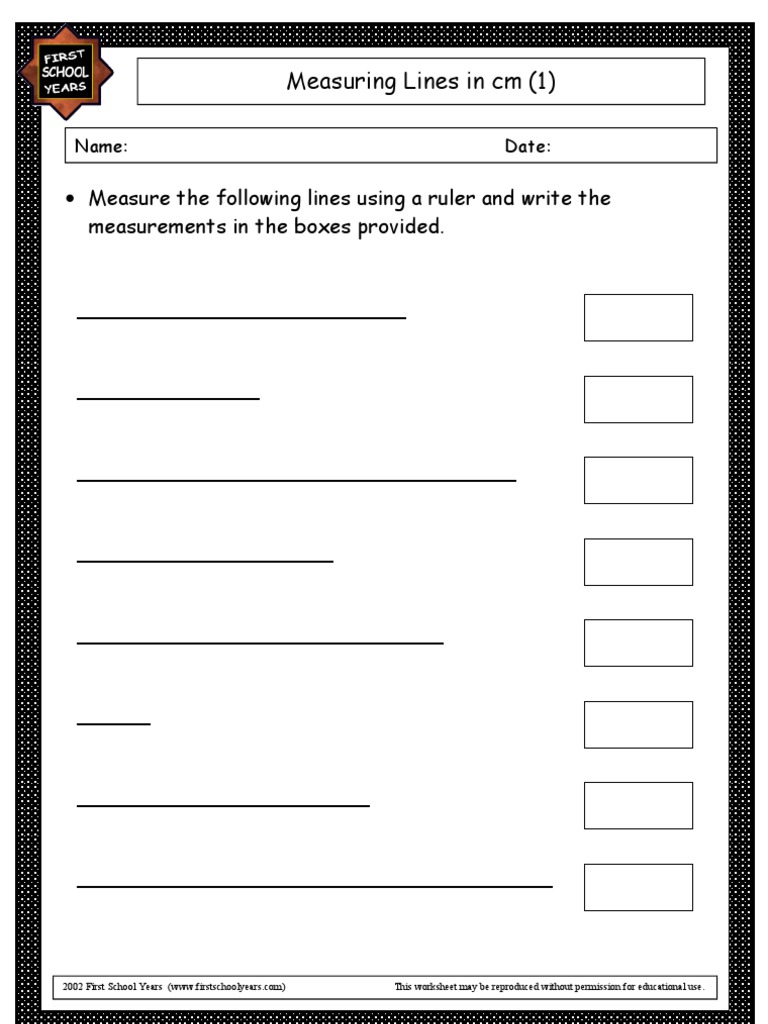 A Worksheet for Students to Practice Measuring Lines in Centimeters | PDF