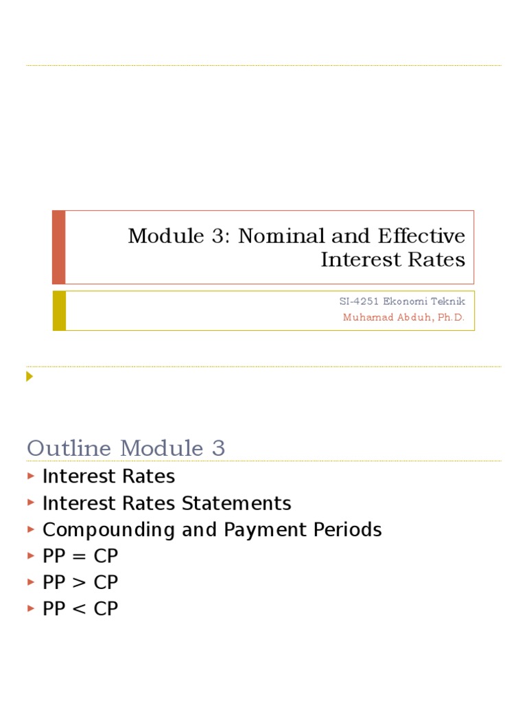 Module 3 Nominal and Effective IR | PDF | Compound Interest | Nominal ...