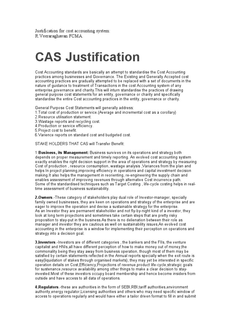 Cost Accounting System Justification | PDF | Taxes | Strategic Management