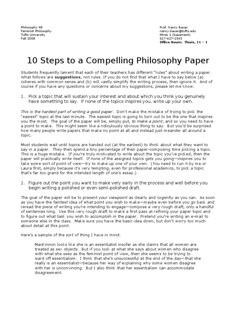 Philosophy Paper Writing Guide | PDF | Essentialism | Citation