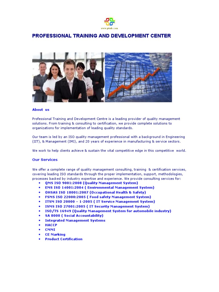 Professional Training and Development Center | PDF | Iso 9000 | Quality ...