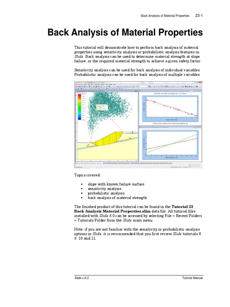 Tutorial 23 Back Analysis Material Properties | PDF | Sensitivity ...