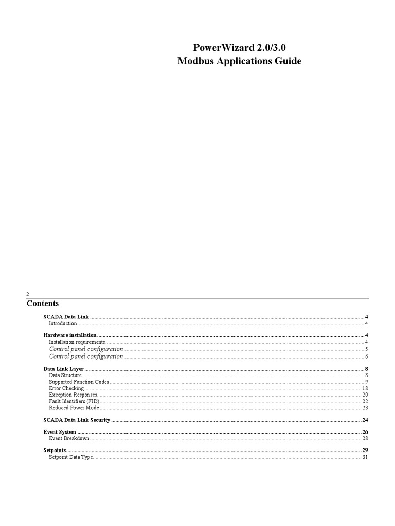 PowerWizard Modbus Applications Guide PDF | PDF | Error Detection And Correction | Network Packet