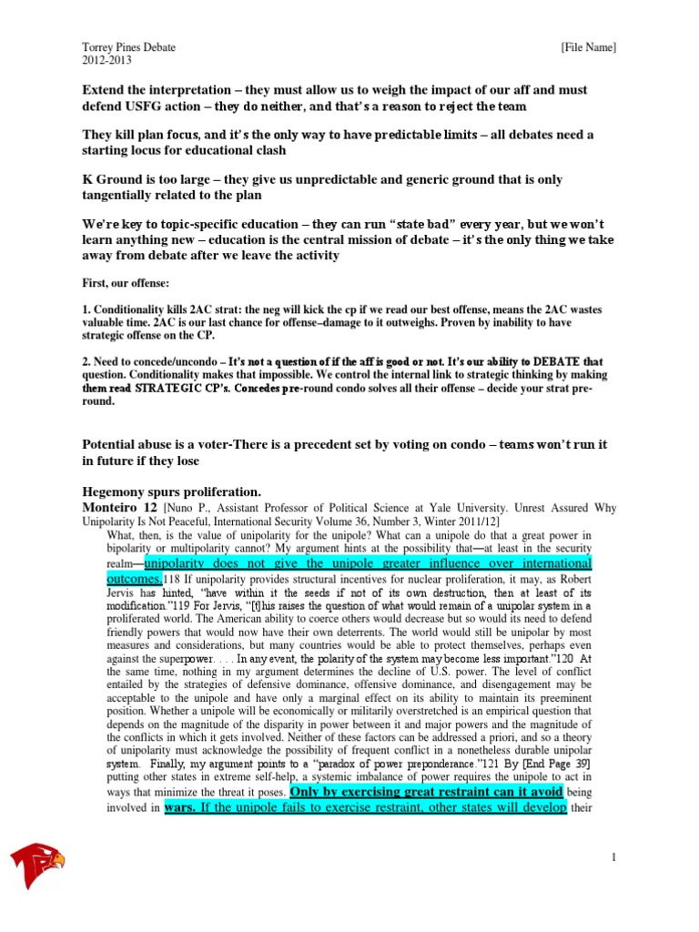 Unipolarity Does Not Give The Unipole Greater Influence Over ...