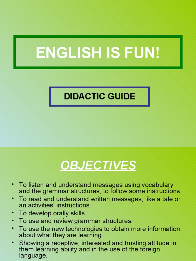 English Is Fun!: Didactic Guide | PDF | Career & Growth | Language Arts ...