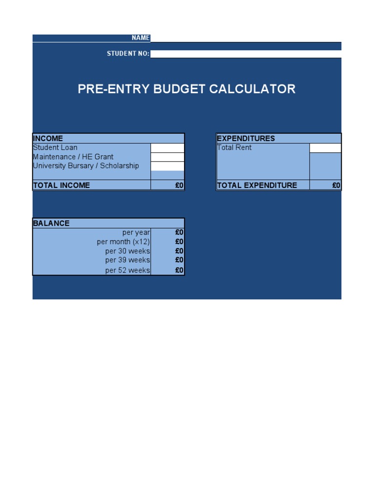 Student Budget Calculator Guide | PDF
