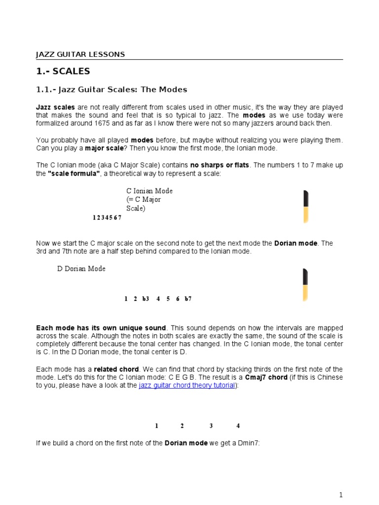 Jazz Guitar Lessons | PDF | Mode (Music) | Chord (Music)