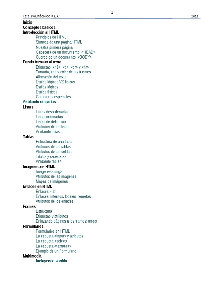 Conceptos Básicos HTML | PDF | HTML | Hipervínculo