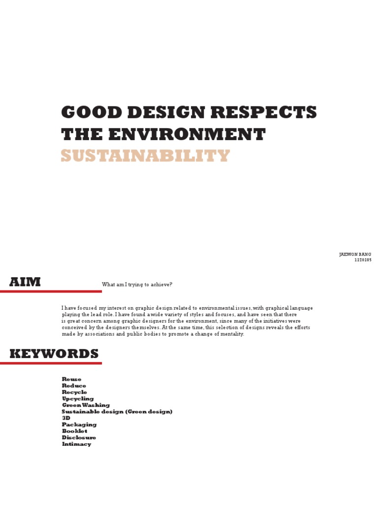 Good Design Respects The Environment: Sustainability | PDF | Waste ...