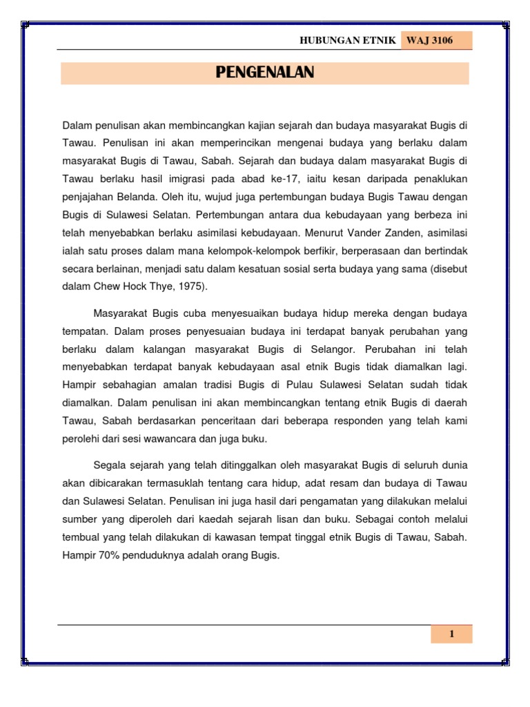 Hubungan Etnik Bugis | PDF