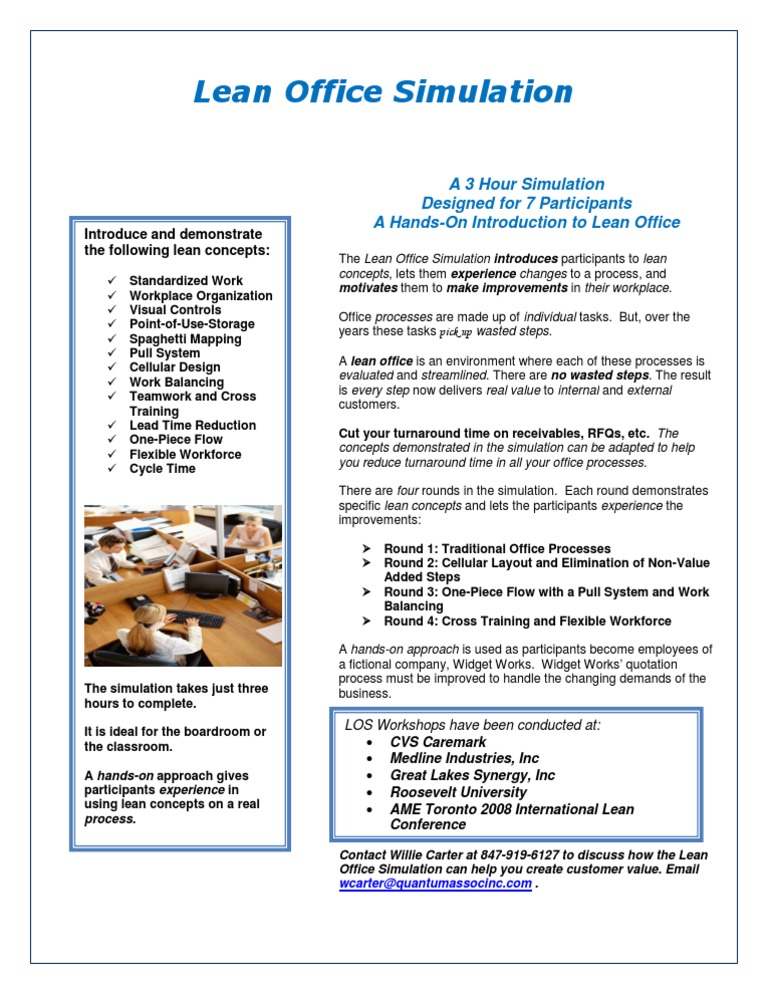 Lean Office Simulation 1 | PDF | Lean Manufacturing | Simulation