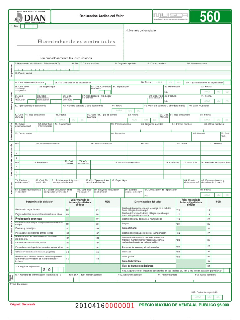 Declaracion Andina de Valor