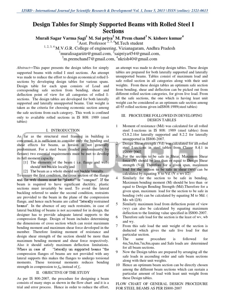 Design of Steel Beams - Tables | PDF | Bending | Buckling