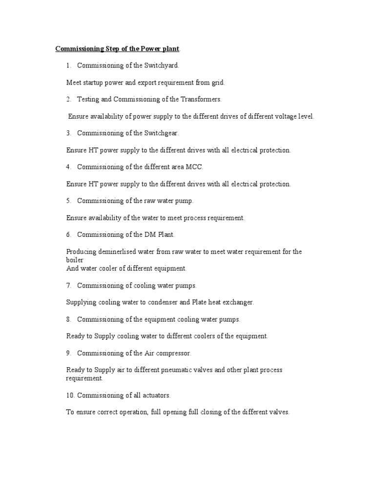 Power Plant Commissioning Guide | PDF | Boiler | Heat Exchanger