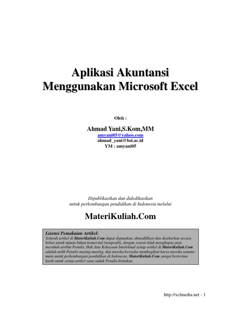 Program Aplikasi Akuntansi Excel | PDF