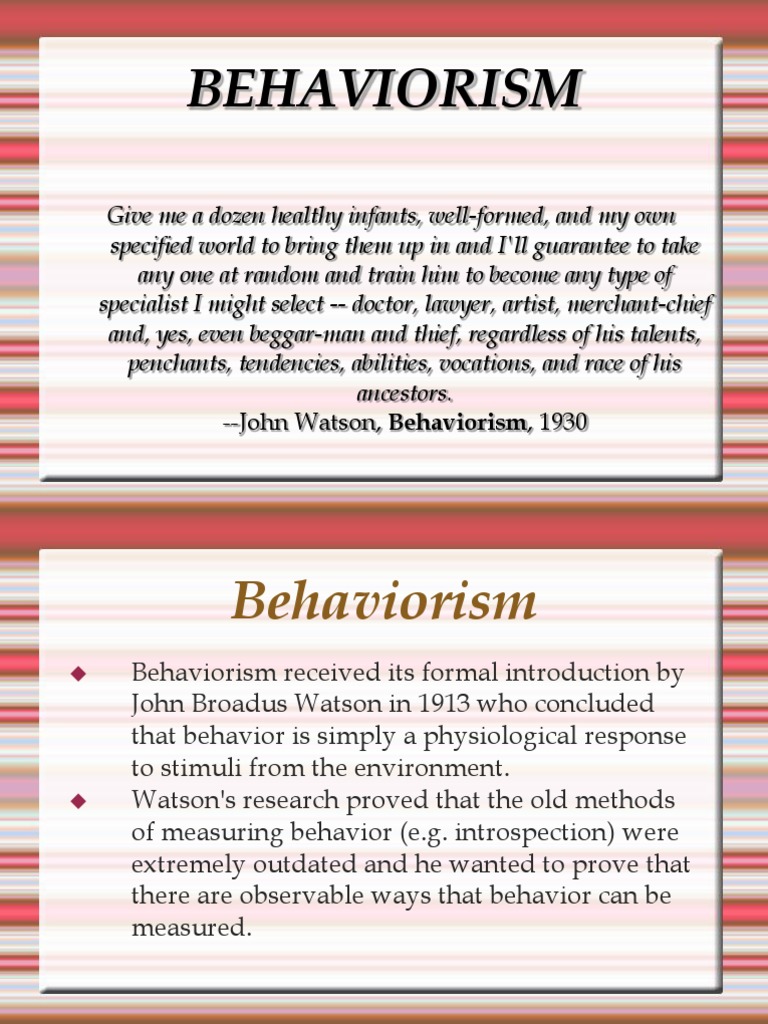 Behaviorism | PDF | Classical Conditioning | Reinforcement