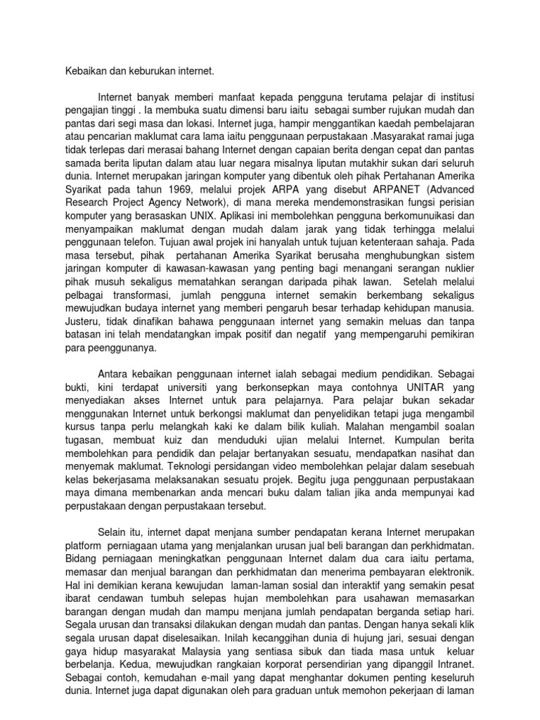 Kebaikan Dan Keburukan Internet | PDF