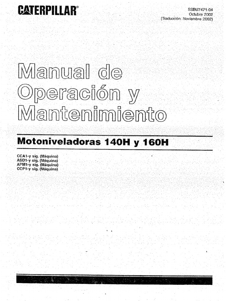 Manual de Oper CAT 140H - 160H | PDF