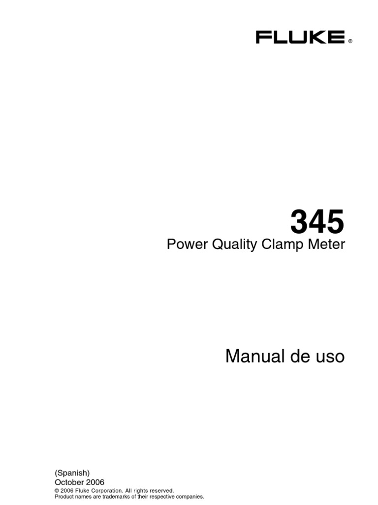 Manual Medidor de Potencia FLuke 345 | PDF | Corriente eléctrica | Energia electrica