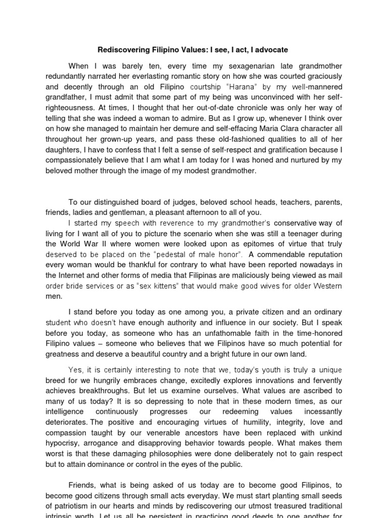 Rediscovering Our Filipino Values: A Call to Uphold Time-Honored ...