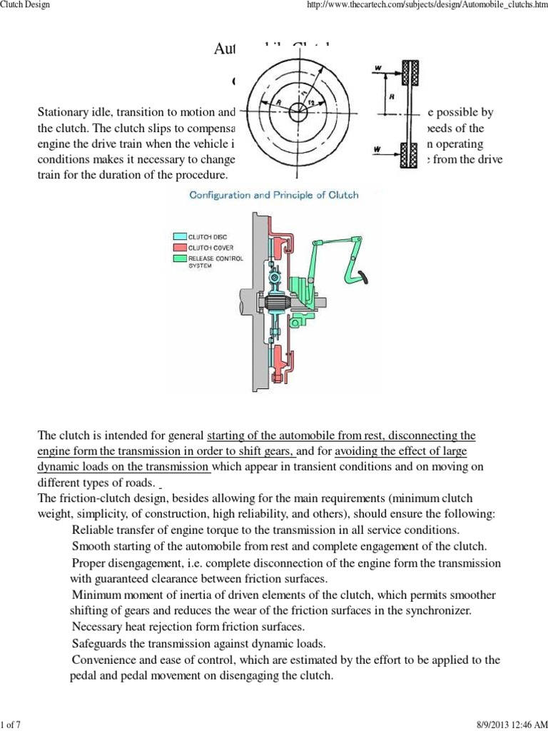 Clutch Design | PDF | Clutch | Transmission (Mechanics)
