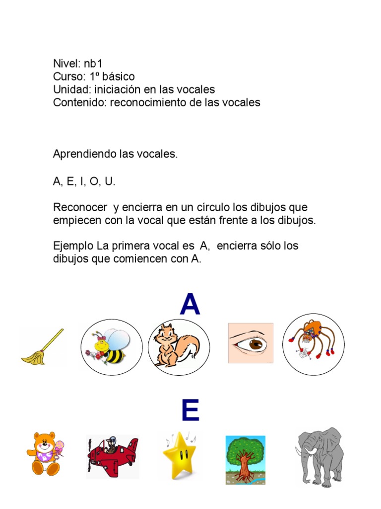 Aprendiendo Las Vocales | PDF