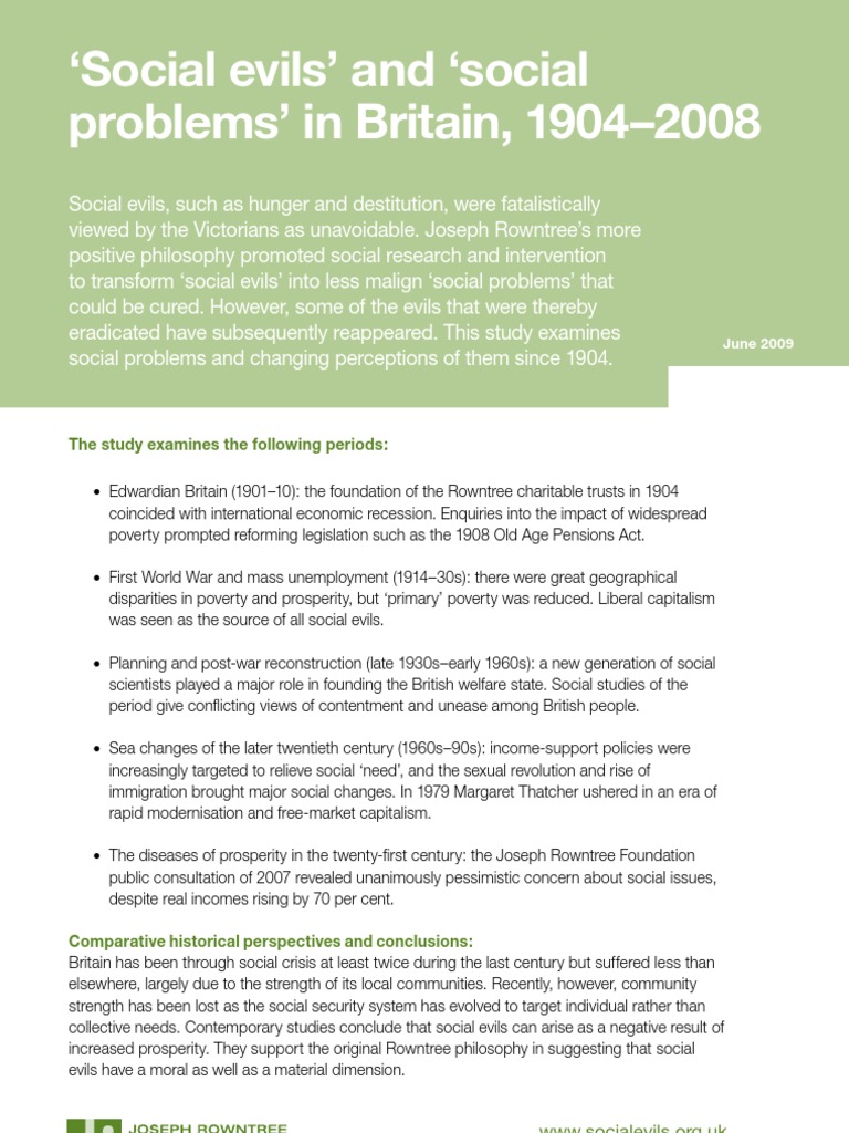 Evils Social Problemengs | PDF | Poverty | Poverty & Homelessness