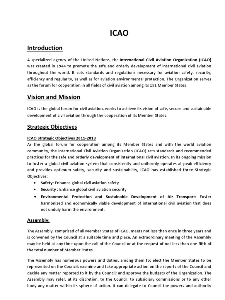 ICAO and Its Functions | PDF | Safety | Civil Aviation