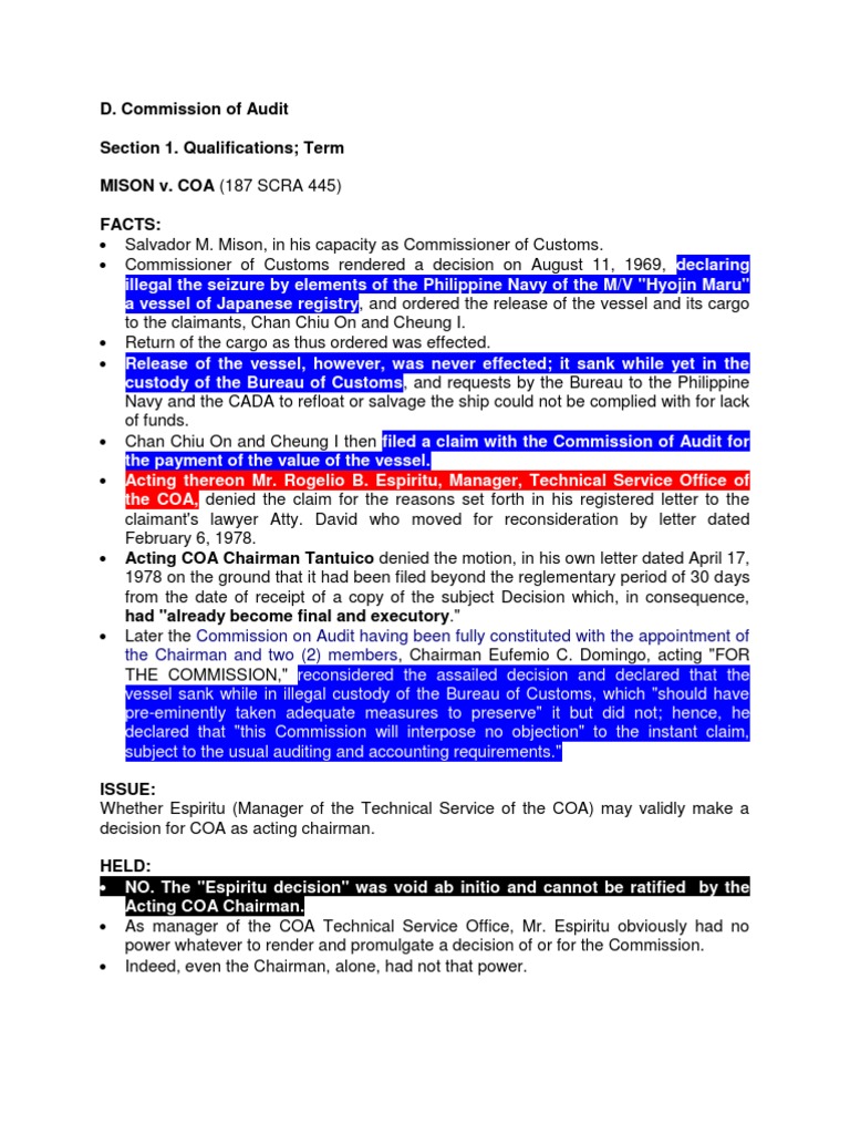 COA-final | Audit | Jurisdiction