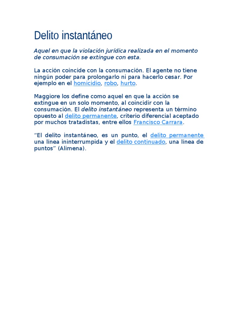 Delito Instantáneo | PDF