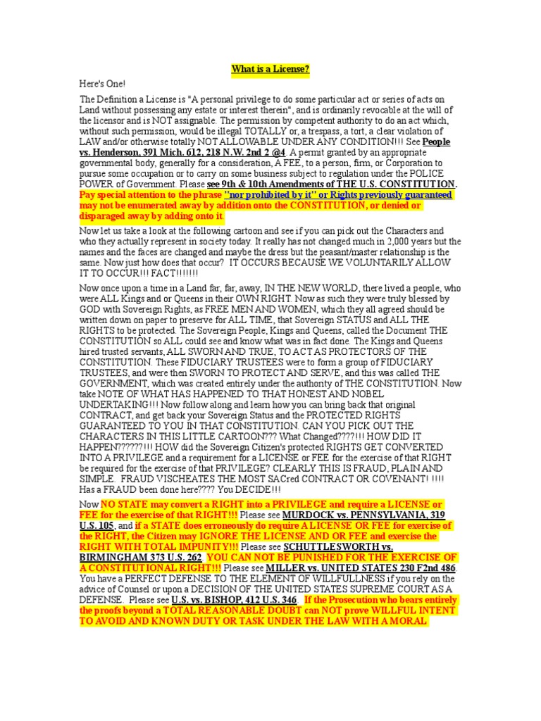 Constitutional Drivers License - 09042010 | Download Free PDF | Burden ...