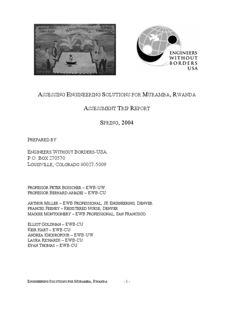 2004 EWB Rwanda Technical Report | PDF | Alkalinity | Ph