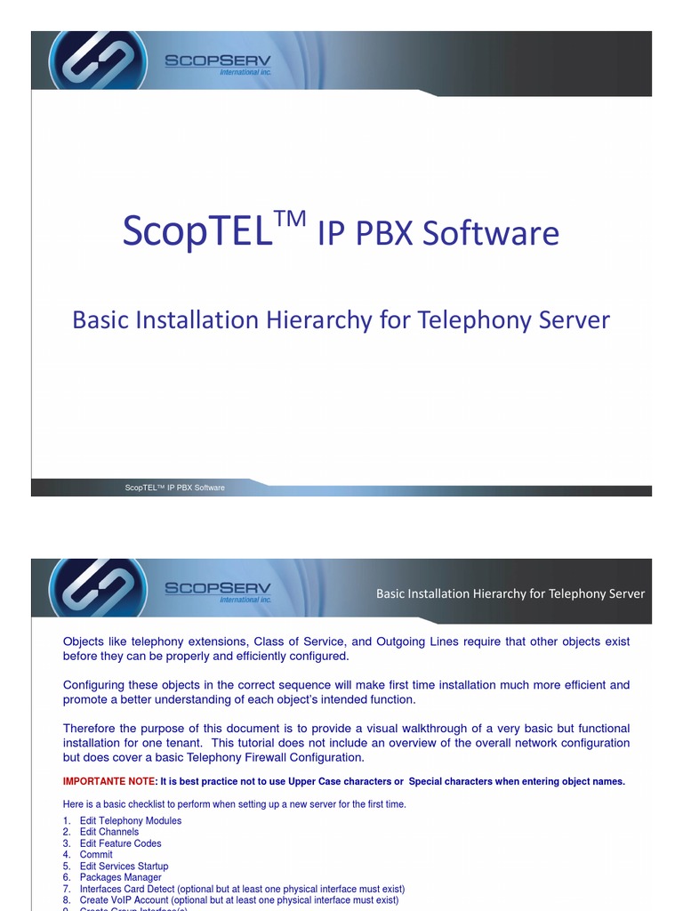 ScopServ - Basic Installation Hierarchy For Telephony Server New Design v04 - 2 PDF | PDF ...