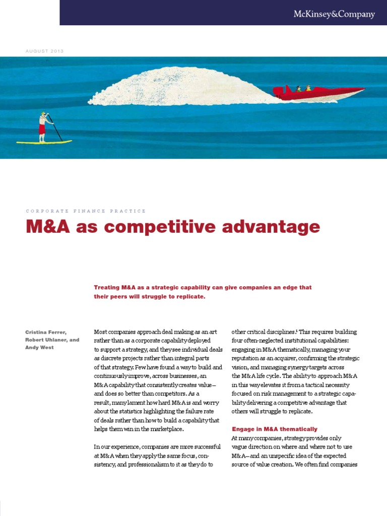 McKinsey - M & A As Competitive Advantage | PDF | Mergers And ...