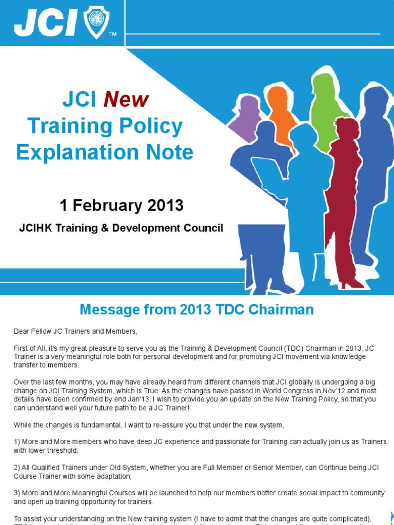 New JCI Training Program Explanation Note PDF | PDF | Business