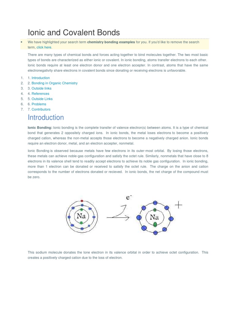 Ionic vs. Covalent Bonds Explained | PDF | Ion | Ionic Bonding
