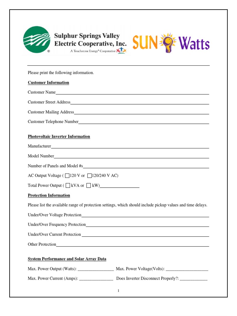 Section Forms Updated 2009 | PDF | Photovoltaic System | Photovoltaics