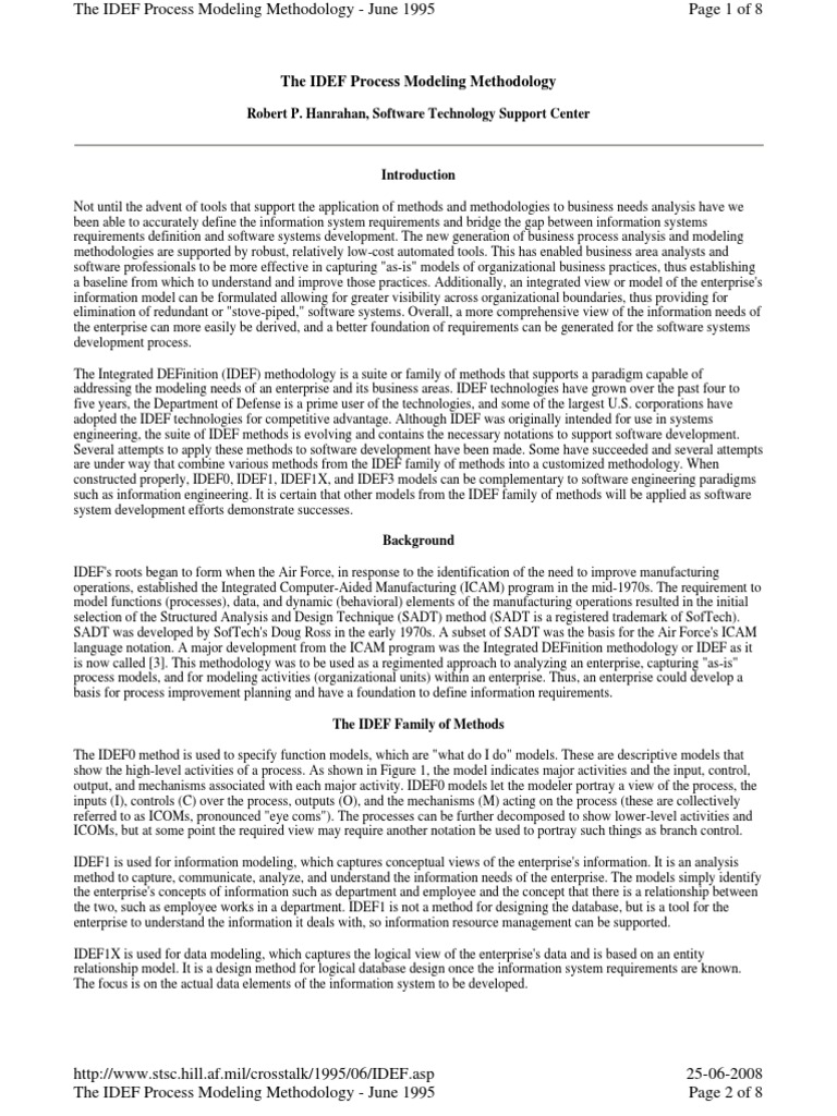The IDEF Process Modeling Methodology | Download Free PDF | Software Development Process ...