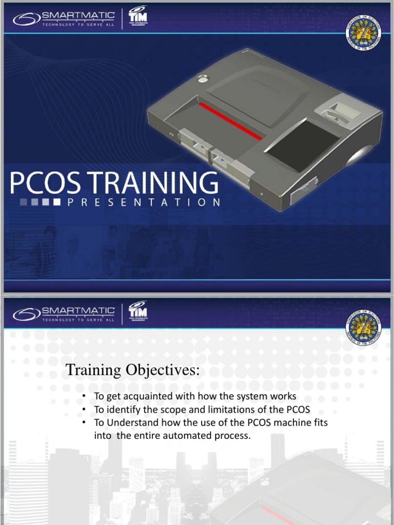 Training on Operating the Precinct Count Optical Scan (PCOS) Machine ...
