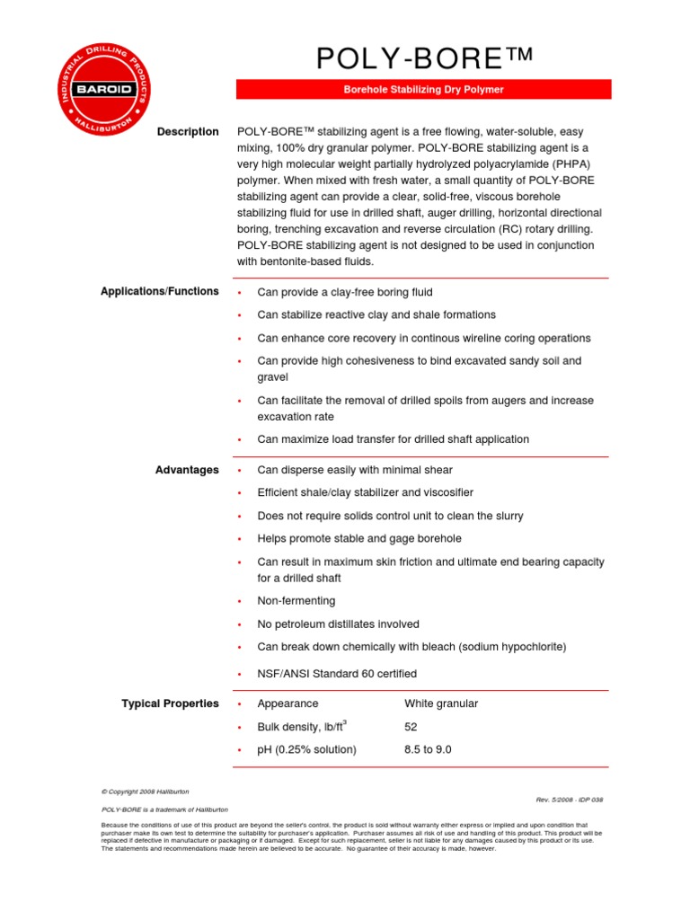 Poly Bore | PDF | Chemical Substances | Chemistry