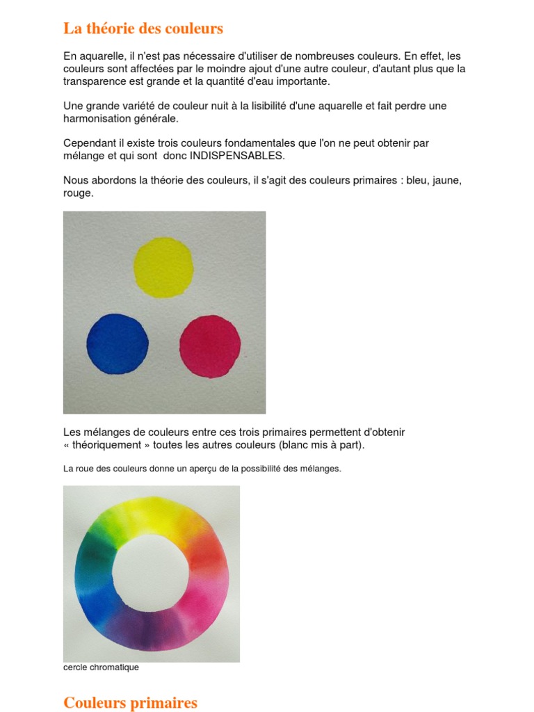 Théorie des couleurs en aquarelle | PDF | Peinture à l'acrylique | Bleu