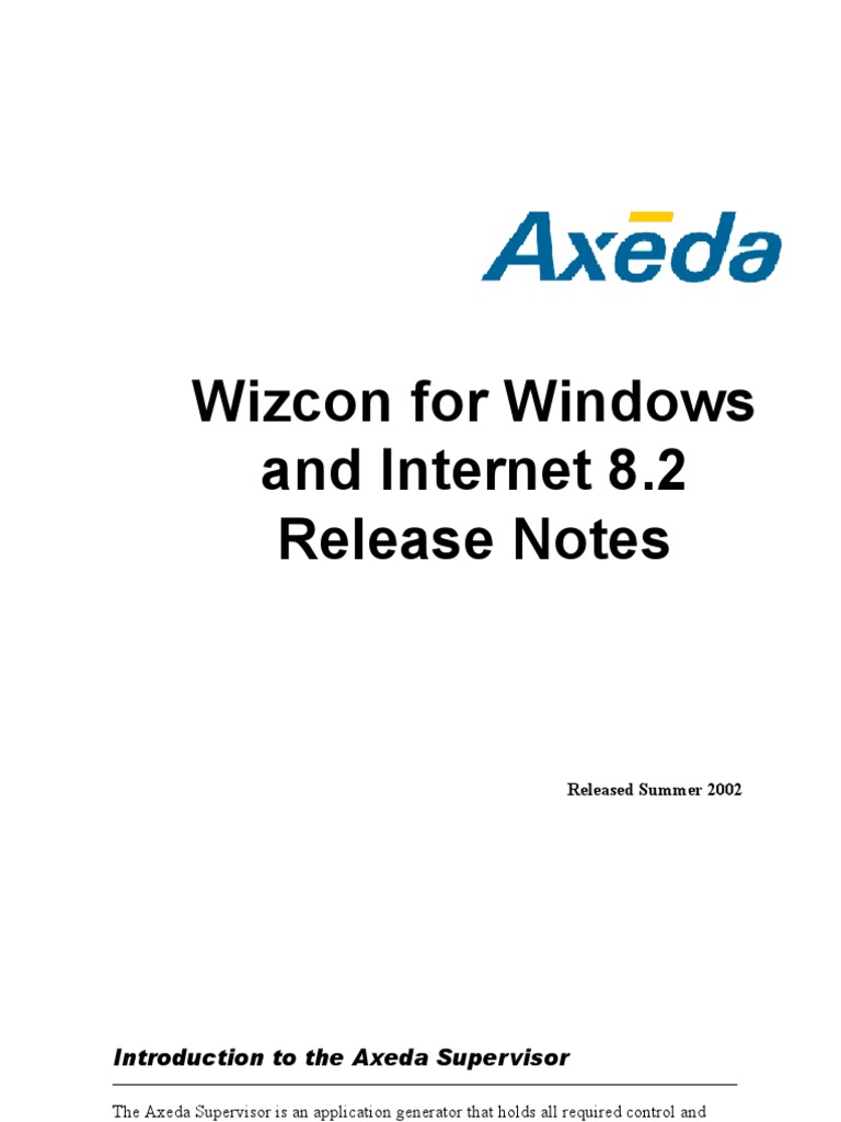 Wizcon 8.2 Release Notes Overview | PDF | Tag (Metadata) | Microsoft ...