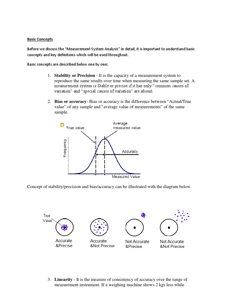Basic Concepts of Measurement System Analysis | PDF | Measuring ...