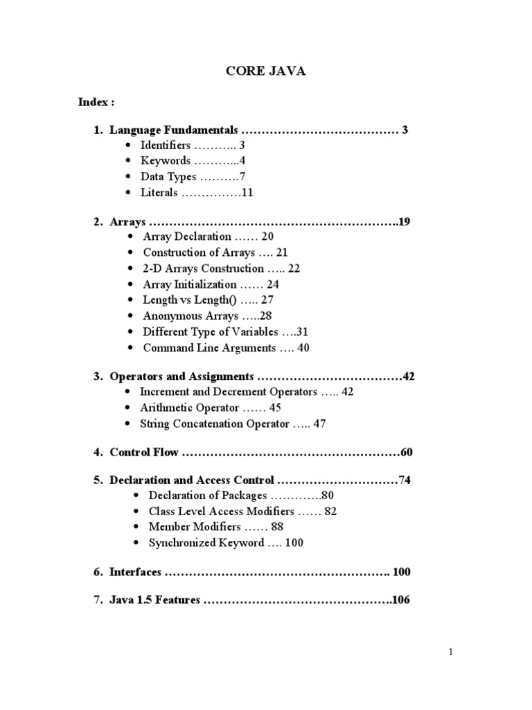 Core Java Meterial | PDF | Data Type | Boolean Data Type