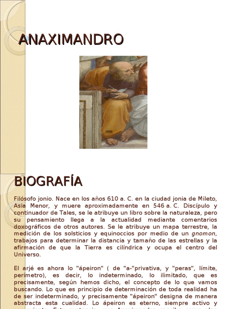 ANAXIMANDRO | Metafísica | Ciencia filosófica
