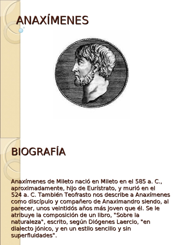 ANAXÍMENES | Naturaleza | Ciencia filosófica