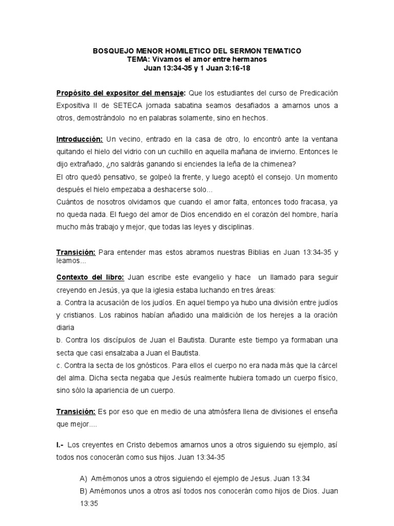 Bosquejo Menor Homiletico Del Sermon Tematico | Descargar gratis PDF ...