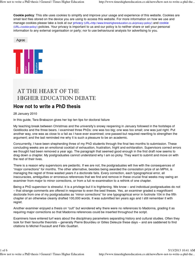 PhD Thesis Pitfalls: Avoiding Failure | PDF | Thesis | Doctor Of Philosophy