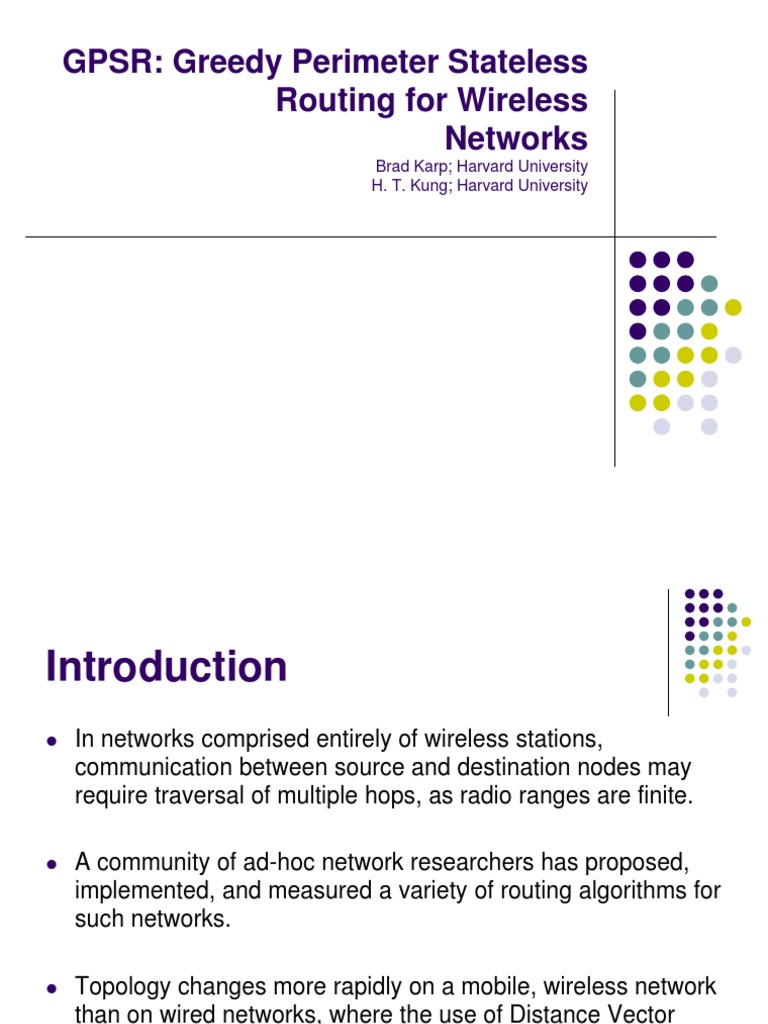 GPSR | PDF | Routing | Computer Network