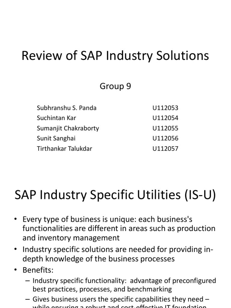 Sap Is-U | PDF | Supply Chain | Banks